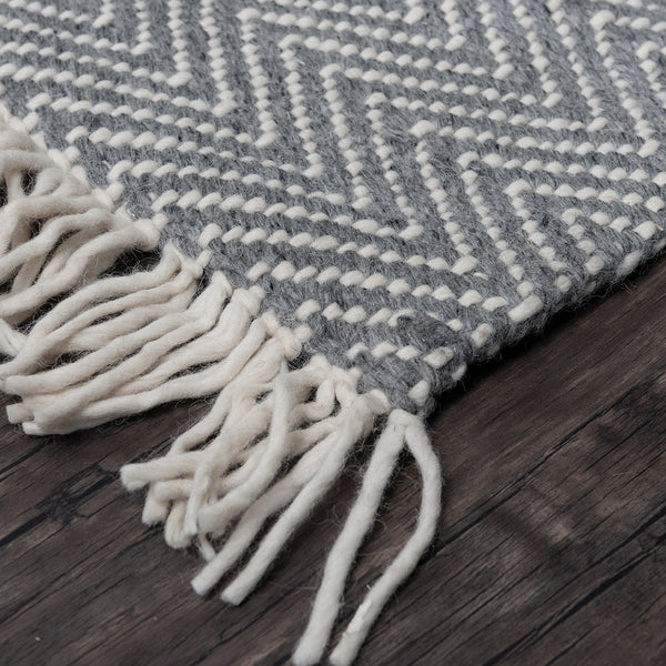 Chevron Wool Rug for a modern and elegant touch. – FabricAndFiberFinds